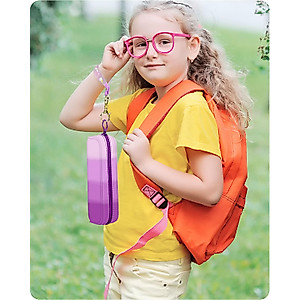 FINPAC Pencil Case, Small Pencil Pouch with Wristlet, Big Capacity Zipper Portable Silicone Pen Bag for Students Women, Bible Journaling Supplies and Accessories, Makeup Bags Organizer, Iris Purple