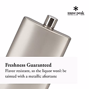 Snow Peak Titanium Flask - Durable, Light & Flavor-Resistant - Camping & Backpacking - 4.7 fl oz