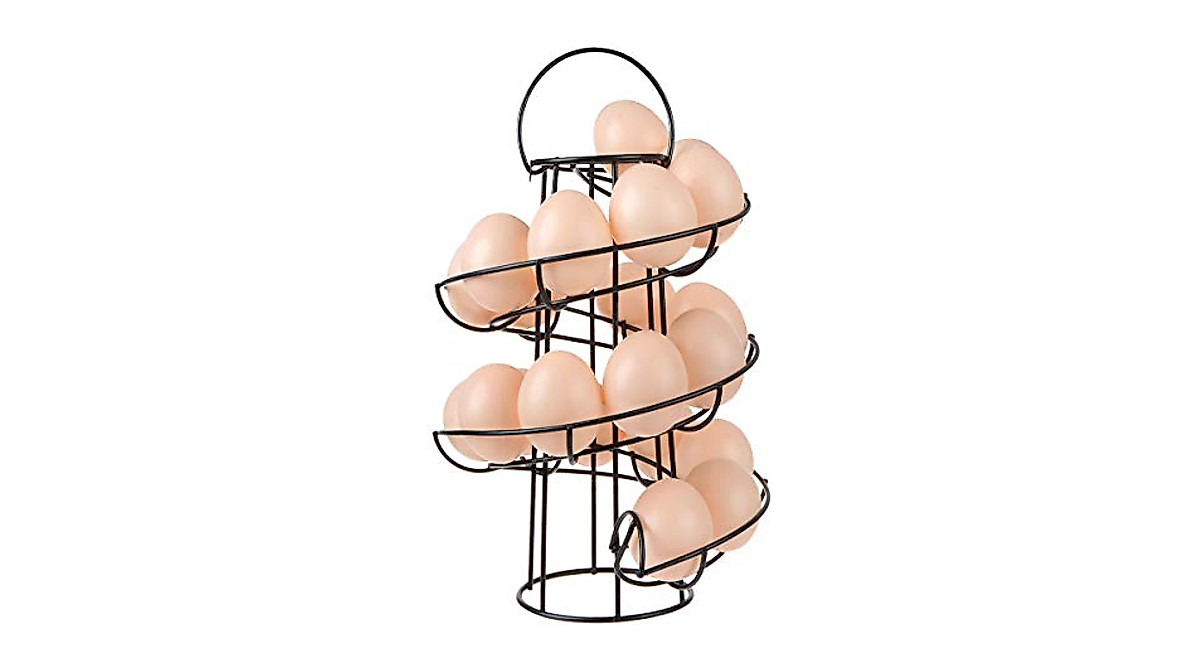 Egg Skelter Deluxe Modern Egg Dispenser Rack - Black