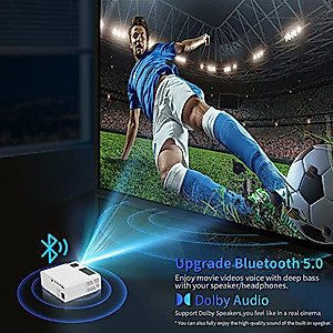 Outdoor Projector 4k with WiFi and Bluetooth,XNoogo 1000 ANSI 4k Movie Projector with Digital Zoom & 450" Display,HD 1080P Projectors Compatible w/Laptop/Phone/TV Stick/PC/PS4