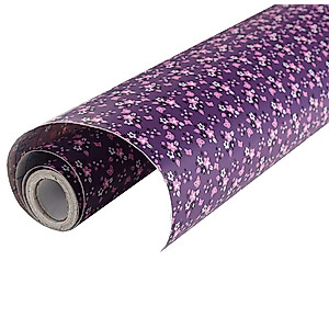 Decorative Self Adhesive Purple Floral Shelf Liner Contact Paper for Cabinets Dresser Drawer Table Desk Furniture Walls Decal 17.7X117 Inches