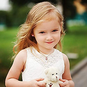 Hicarer 3 Pieces Cat Jewelry Set Cat Necklace Cat Bracelet Earring Pink Opal Pendant for Women Christmas Gift