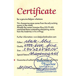 BELGISCHER BROCKEN Dorolist sharpening guide I Blue Belgian Whetstone 6000 on aluminum support I format 3,94 x0,67x0,24in I Knife sharpener compatible with Lansky-EZE Lap grinding system