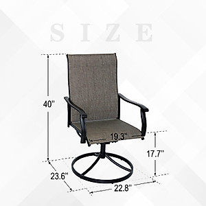 Virvla Patio Metal Dining Swivel Chairs Set of 2 Bistro Backyard Rocker Chairs All Weather Resistant Garden Outdoor Furniture - Tan/Light Grey