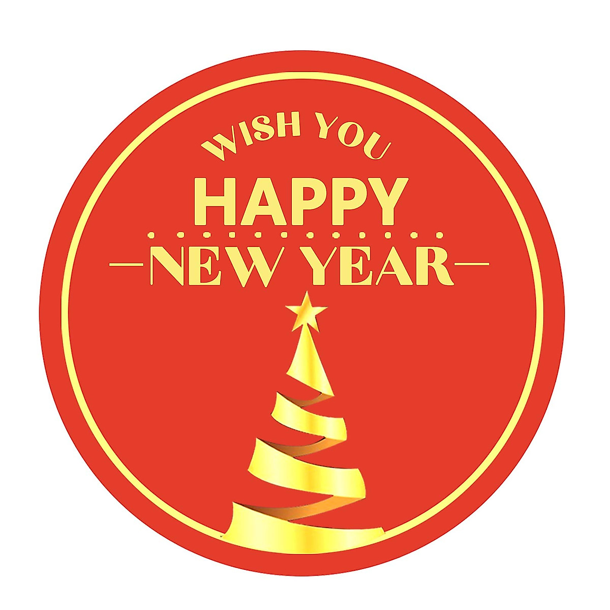 Happy New Year Stickers for Package Seals,Stickers for Cards Envelopes Package Boxes,1.5 Inch 500 Pcs