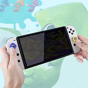 TIKOdirect Cute Thumb Grip Caps Compatible with Switch Joy-con/OLED/Switch Lite, Kawaii Joystick Cap Grip 4PCS Soft Silicone Protective Button Cover, Octopus Yellow