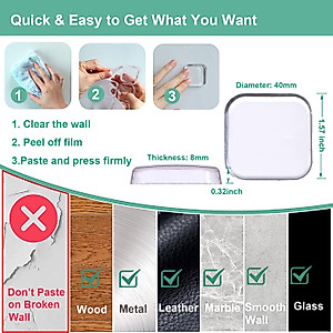 Door Stopper Wall Protector - Wall Shield Bumper Guard from Door Knobs, Sturdy Self Adhesive, Soft and Transparent,Washable and Reusable Shock Absorbent Gel for Home Office (Thicken Square, 6pcs)