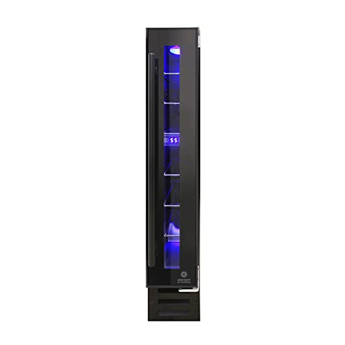 Vinotemp EL-7TS-BLACK 7 Bottle Cooler Refrigerator Freestanding Wine Cellar or Built-in Installation with Automatic Defrost, LED Display and Front Venting, Black