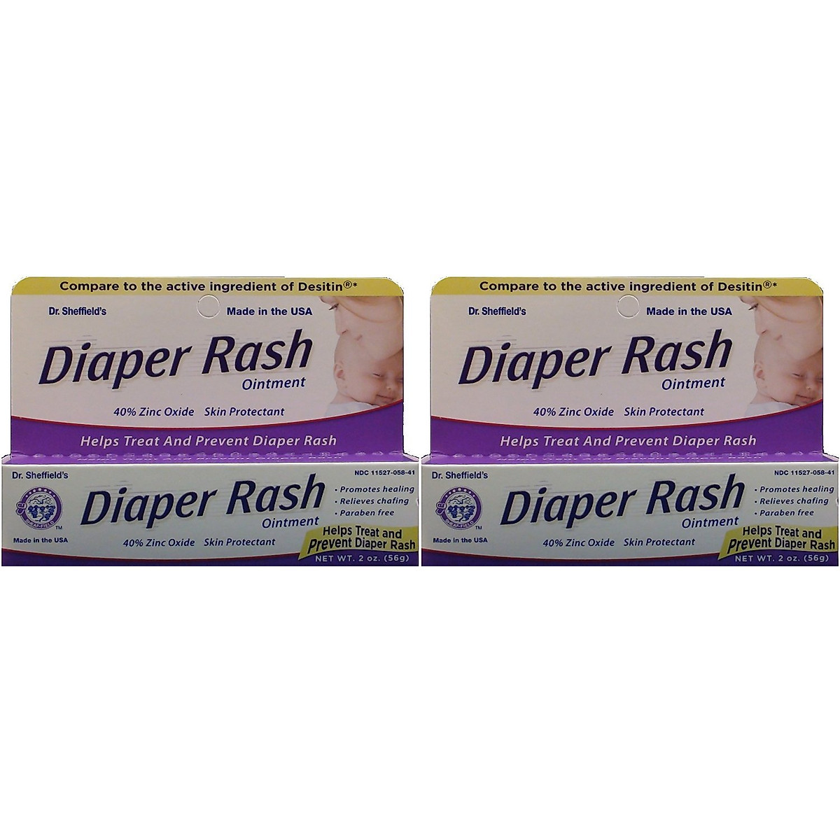 Diaper Rash Ointment to Prevent and Treat Diaper Rash Generic for Desitin Maximum Strength 40% Zinc Oxide 2 oz. per Tube Pack of 2