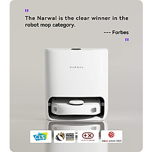 NARWAL T10 Mop Robot, 4-in-1 Robot Vacuum and Mop with Self Cleaning Station, Self Washing and Drying Robot Mop with LiDAR Navigation, Smart Mapping, 2 Suction Mode for Hard Floor and Pet Hair, White