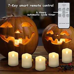 Rechargeable Flameless Votive Candles with Timer & Remote, 12pcs Flickering LED Tea Lights Candles with 2 USB Charging Cables, Warm White Light Electric Fake Candle for Home, Christmas Festival Decor