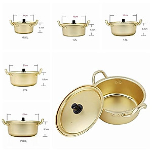 Korea Ramen Pot with Lid,Ramen Cooking Pot with Two Side Spouts Fast Heating for Kitchen Cookware Great for Soup, Curry, Pasta and Stew(14CM)