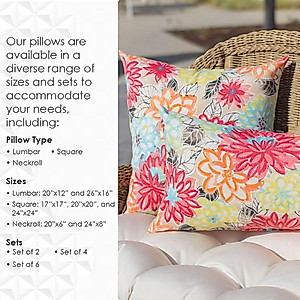 RSH DECOR: Lumbar Throw Pillows Set of 4 | 20” x 12" | All-Weather Spun Fabric | Water and Fade-Resistant | Outdoor Support Pillows for Patio Furniture | Blue Tan Crab