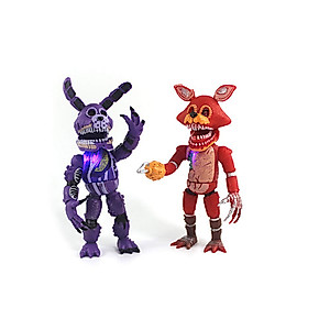 LUNK Anime Five Nights Game Pizzeria Simulator Action Figure 6.5inch, Collectible Figure, Nightmare Foxy/Bonnie/Fazbear/Chica/Policemen(6 Pcs)