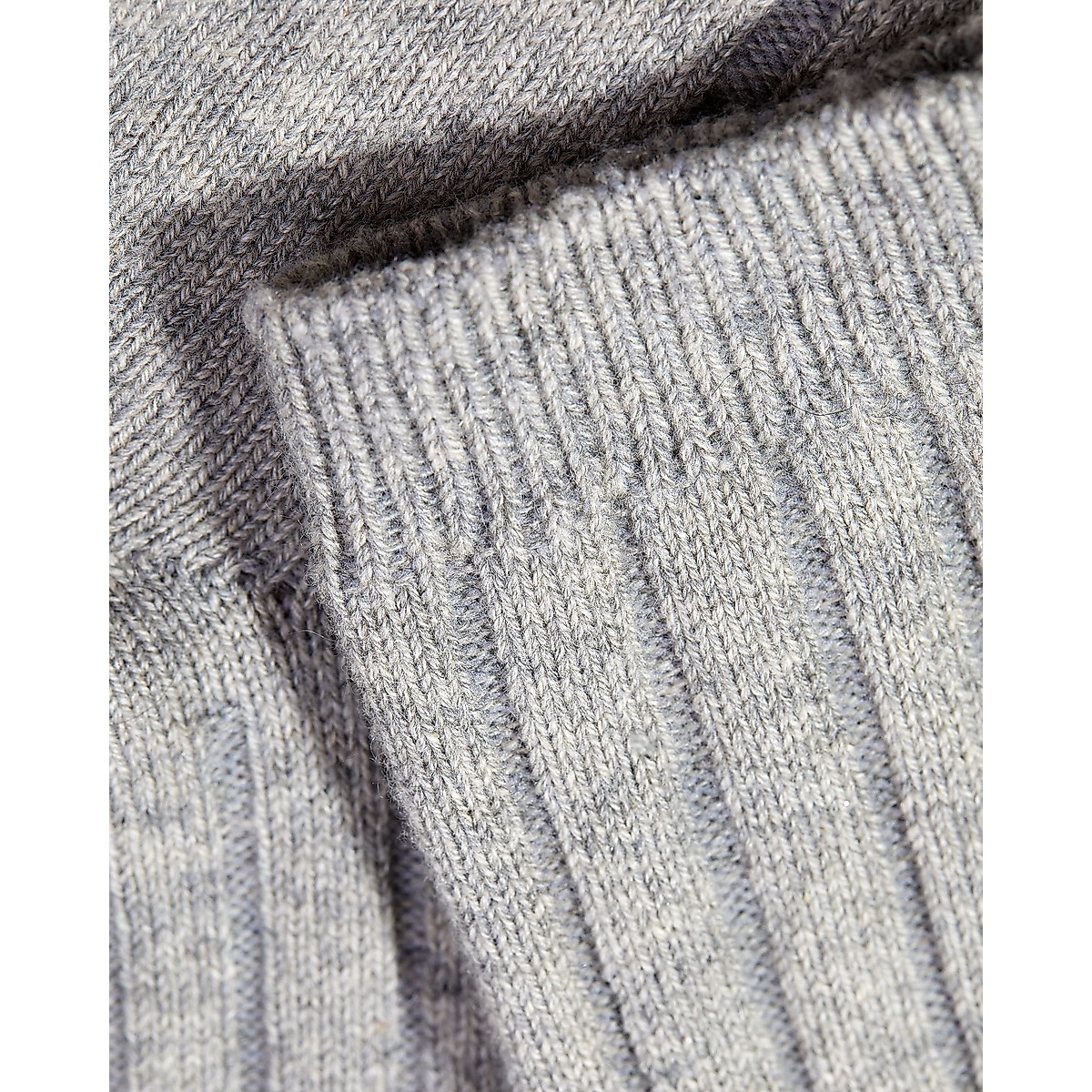 State Cashmere Unisex Ribbed Socks 100% Pure Cashmere Super Soft Bed Cuff Socks (Pale Charcoal, Small/US 6-11)