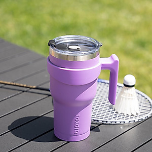 BJPKPK 20 oz Tumbler With Handle And Straw Lid Stainless Steel Travel Mugs Insulated Tumbler Cups,Pastel Sunset