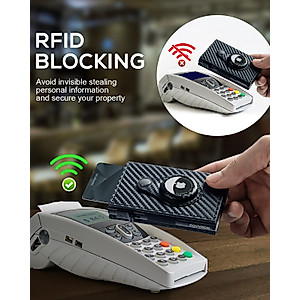 ZOVYRON Airtag Wallet Men Smart Wallet Slim Minimalist RFID Front Pocket Wallet with Airtag Holder Metal Money Card Holder Mens Gifts