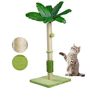 MeowHomm 40" Tall Cat Scratching Post,Cat Bird of Paradise Palm Tree for Indoor Cats with Natural Sisal Scratch Pole Hanging Sisal Ropes and Balls