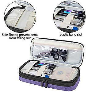 Teamoy Double-Layer Stethoscope Case-Compatible with Littmann Classic III/Cardiology IV, ADC, Omron Stethoscope,Stethoscope Carrying Case Storage Bag for Accessories,Purple