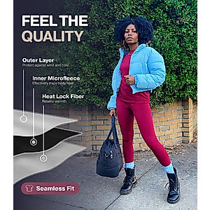 Thermajane Long Johns Thermal Underwear for Women Fleece Lined Base Layer Pajama Set Cold Weather (2X-Large, Black)