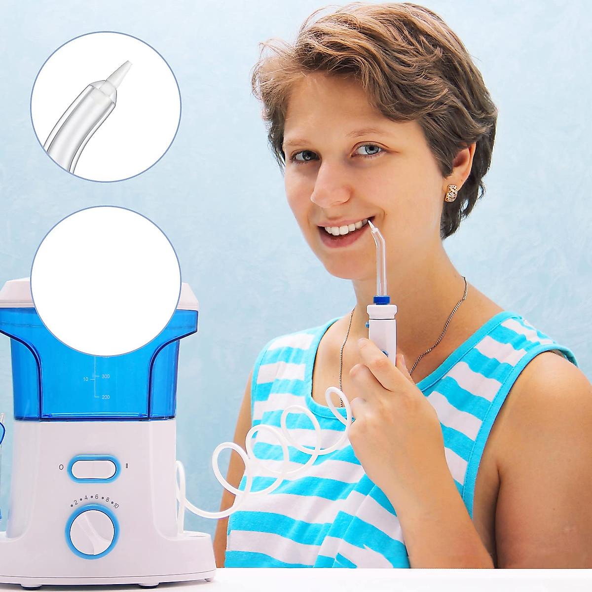 Tondiamo 6 Pieces Replacement Periodontal Tips Compatible with Waterpik 3 Colors Periodontal Tips Dental Water Flosser Replacement Tips Flossing Tips for Water Flossers and Other Oral Irrigators