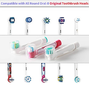 Electric Toothbrush Travel Case for Oral-B Toothbrushes - 4 Pcs Toothbrush Head Covers Compatible with Oral B Electric Toothbrush Heads (White)