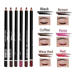 Eye Liner Pencil Set - 12 Assorted Colors Natural Matte Long Lasting Hypoallergenic Eyeliners Eye Makeup Soft Crayon Pencils (Black Gray Brown Plum Purple Lavender Pink etc)