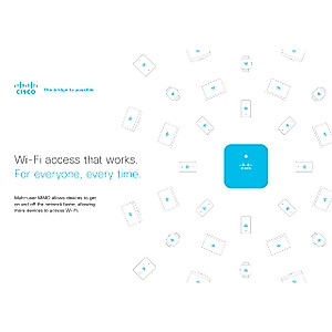 Cisco Aironet 1852I-B-K9C Controllerless Wi-Fi Access Point, 802.11ac Wave 2, with Internal Antenna (AIR-AP1852I-B-K9C)