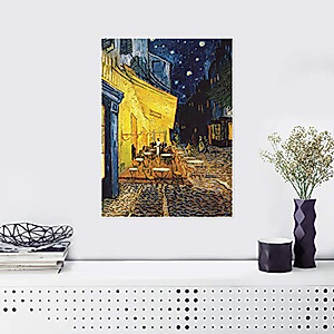 PalaceLearning Cafe Terrace at Night Poster by Vincent Van Gogh - 1881 - Fine Art Print - The Cafe Terrace on The Place du Forum (Laminated, 18" x 24")