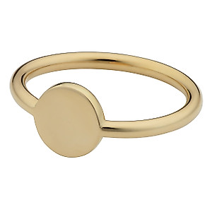 Kooljewelry 14k Yellow Gold High Polish Disc Ring (size 7)