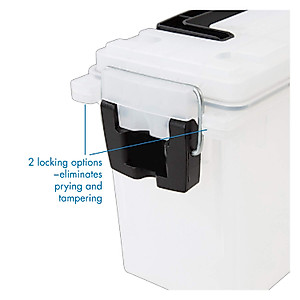 Logix 12535 Stackable Craft Storage Box with Handle, Locking Art Supply , Plastic Containers with Lids, Craft Organizer , Frost