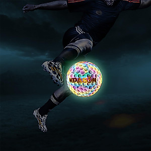 KPASON Soccer Ball, Holographic Soccer Ball Size 4, Reflective Glowing Soccer Ball Gift for Boys, Girls Indoor-Outdoor Soccer Training