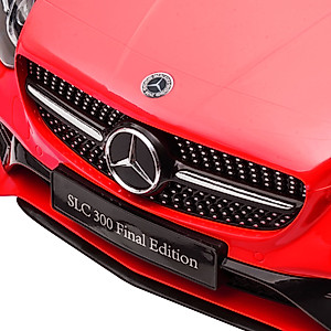 Aosom Mercedes SLC 300 Licensed Kids Electric Car with Remote Control, 12V Battery Powered Kids Ride on Car with Music, Lights, Suspension for 3-6 Years Old, Red