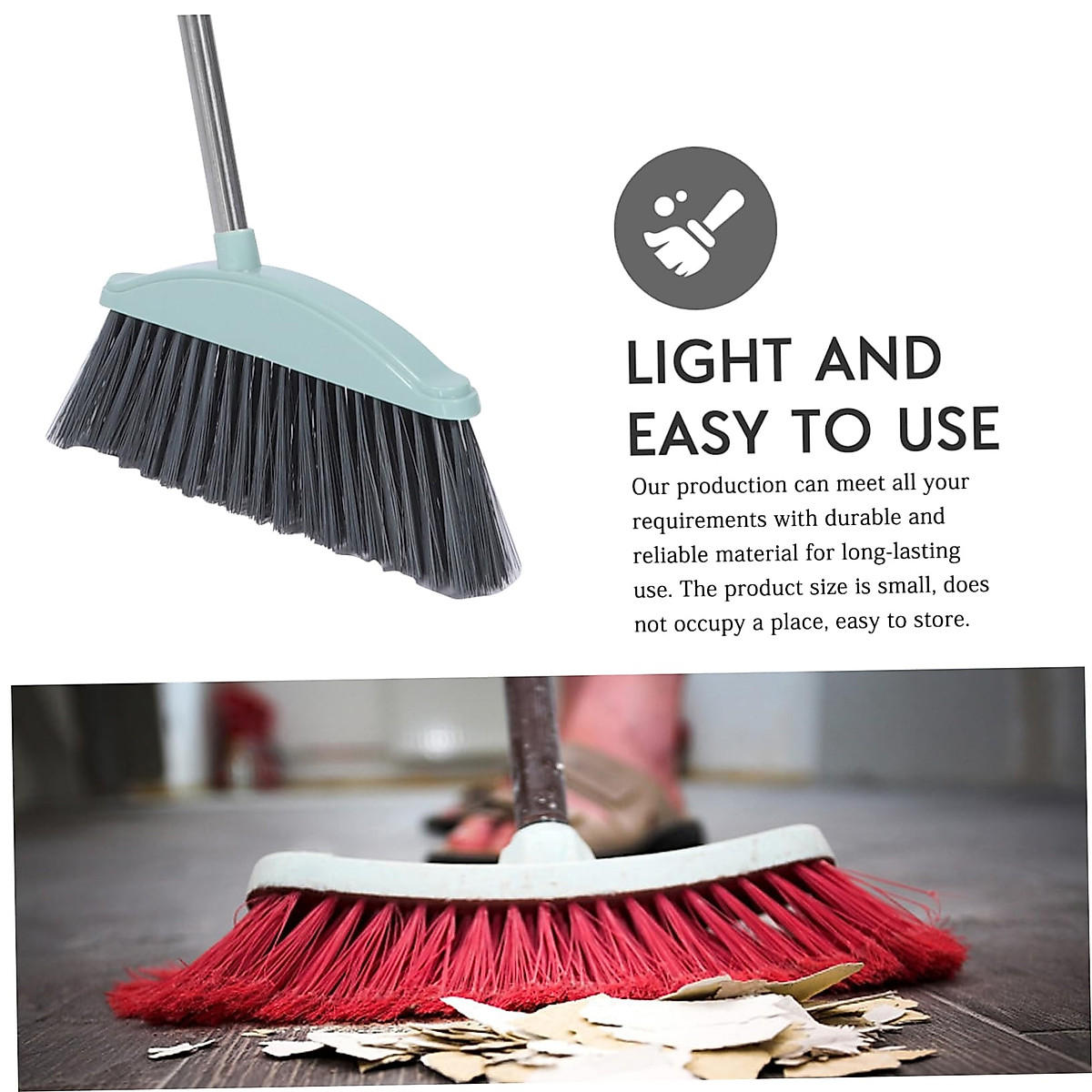minkissy Garbage Shovel Sweep Broom Small Brooms Handle Broomstick Outdoor Broom Cleaning Broom Garden Broom House Brooms for Sweeping Indoor Sweep Cleaner Broom Wiper Pet Plastic Office
