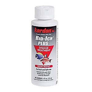 Kordon Rid-Ich Plus Aquarium Disease Treatment – Controls Ich, External Parasites and Fungal Infections for Fresh and Saltwater Fish, Fast and Effective, 4-Ounces