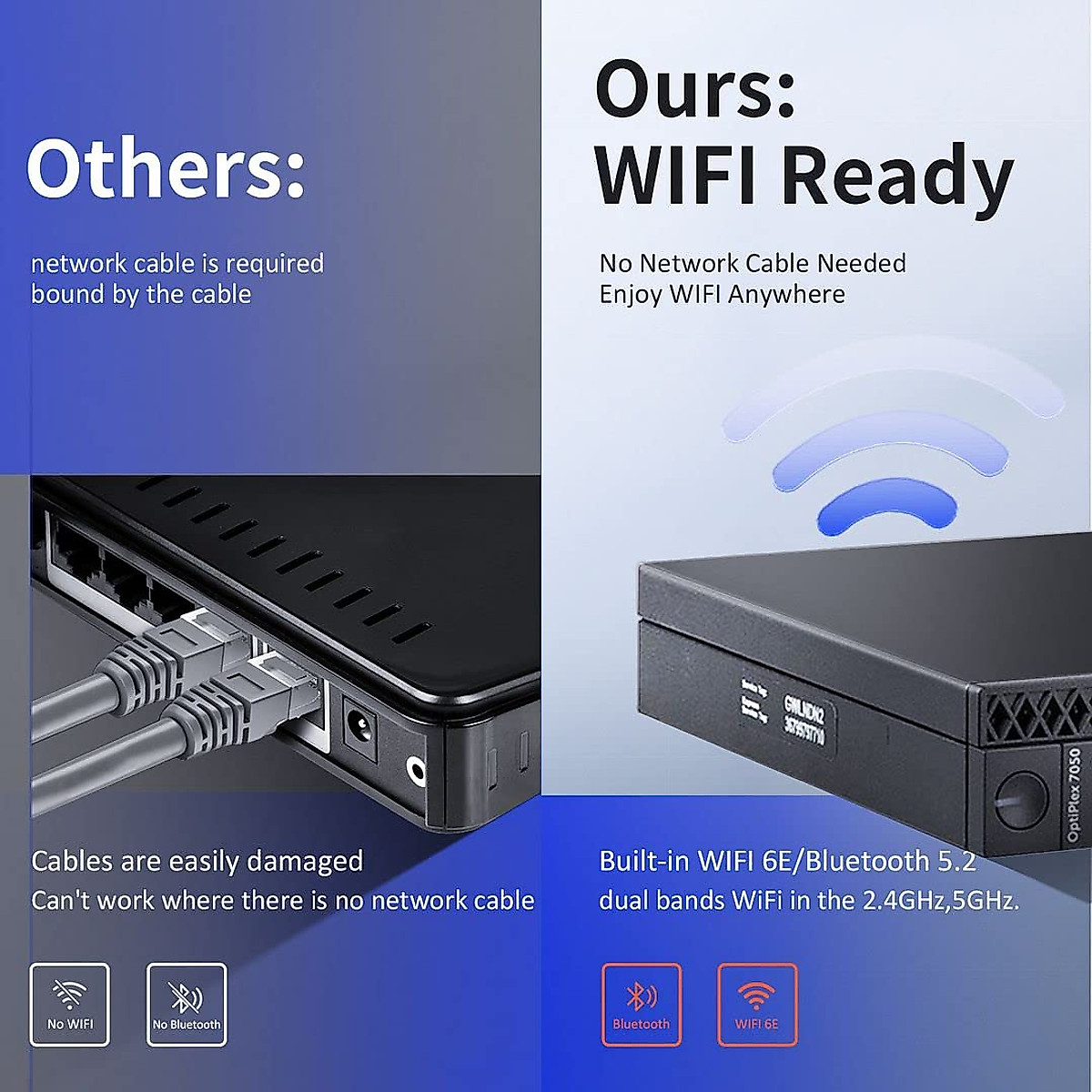 Dell OptiPlex 7050 Micro PC Mini Computers Desktop,Intel Core i7-6700T,32GB DDR4 Ram New 1TB M.2 NVMe SSD, AX210 Built-in WiFi 6e & Bluetooth, HDMI, Dual Monitor Support,Windows 10 Pro (Renewed)