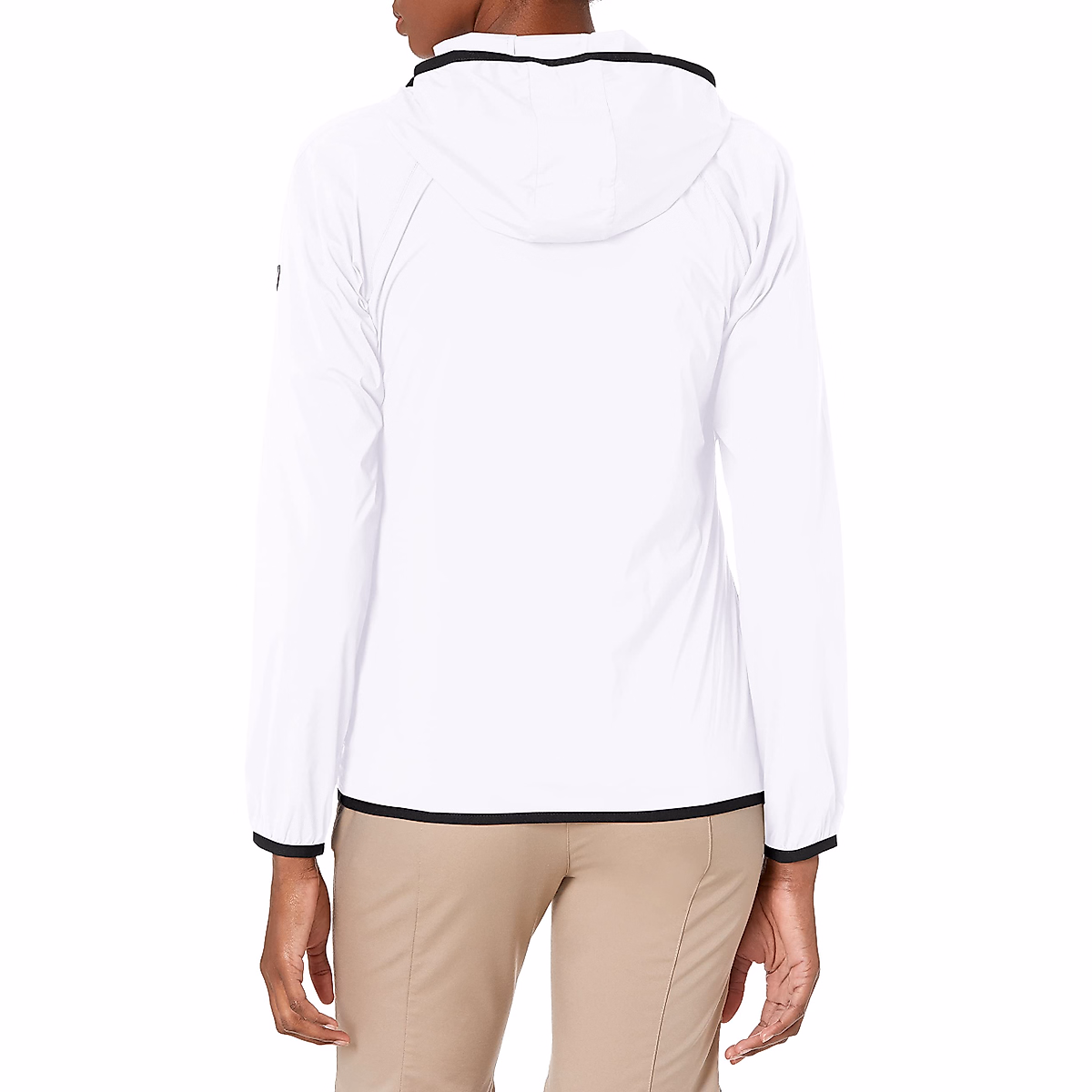 Cutter & Buck womens Half Zip Long Sleeve Hooded Popover Jacket Windbreaker, White, X-Small US