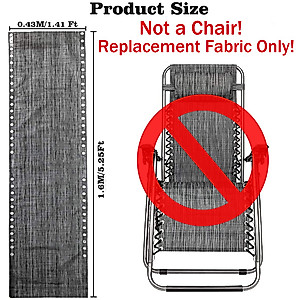 Moksha Studio Zero Gravity Chair Replacement Fabric, Anti-Gravity Folding Lounge Repair Cloth Part for Outdoor Patio Backyard Beach Pool Lawn Camping, Bungee Recliner Mesh Canvas