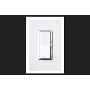 Lutron Diva Eco-Dimmer for Incandescent and Halogen with Wallplate, 600-Watt, Single-Pole or 3-Way, with Wallplate, DVW-603PGH-WH, White
