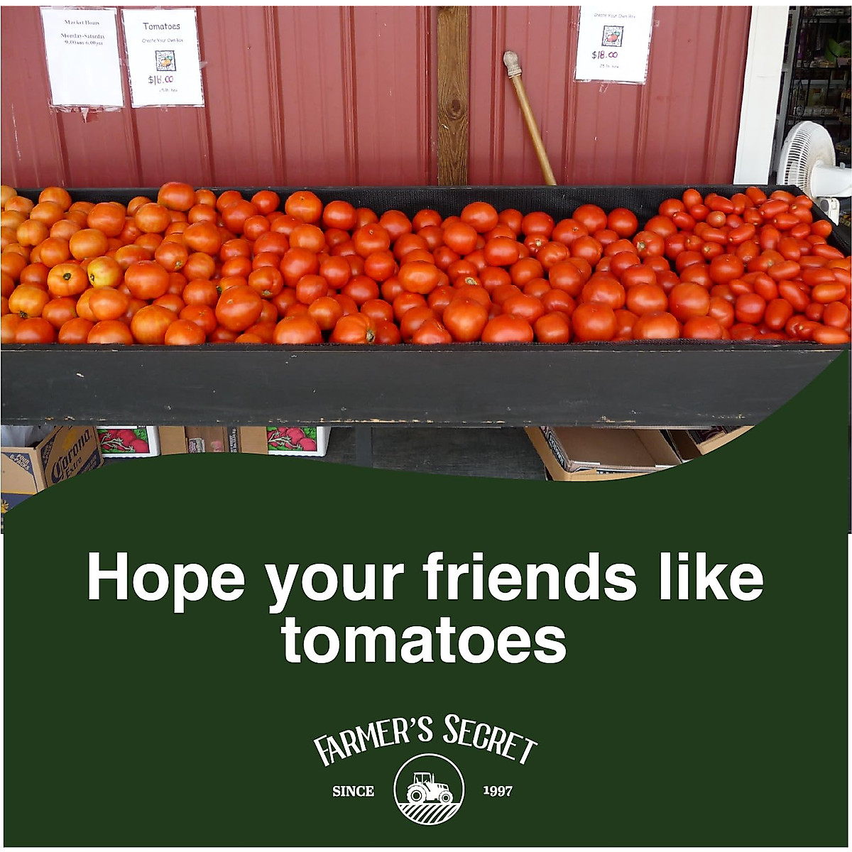 Farmer's Secret Tomato Booster Fertilizer (32oz) - Super Concentrated - 3:8:7 Ratio Fortified with Humic Acid, Iron and Calcium - Grow More Tomatoes