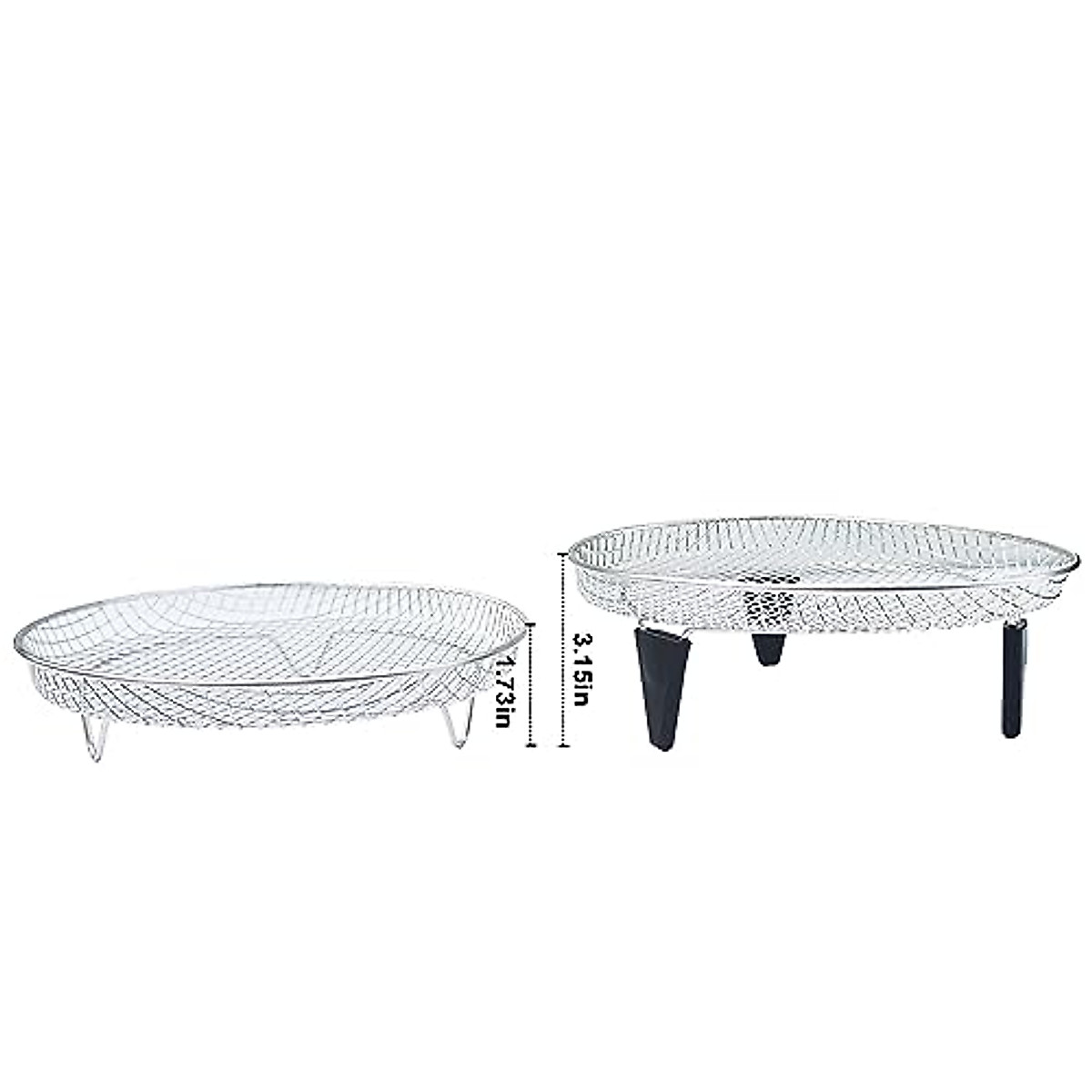 Upgrade Air Fryer Rack, Three Stackable Dehydrator Racks for Gowise Phillips USA Cozyna Ninja Airfryer,Stainless Steel Round Air Fryer Rack Fit all 4.2QT - 5.8QT Air fryer,Oven,Press Cooker (Round)