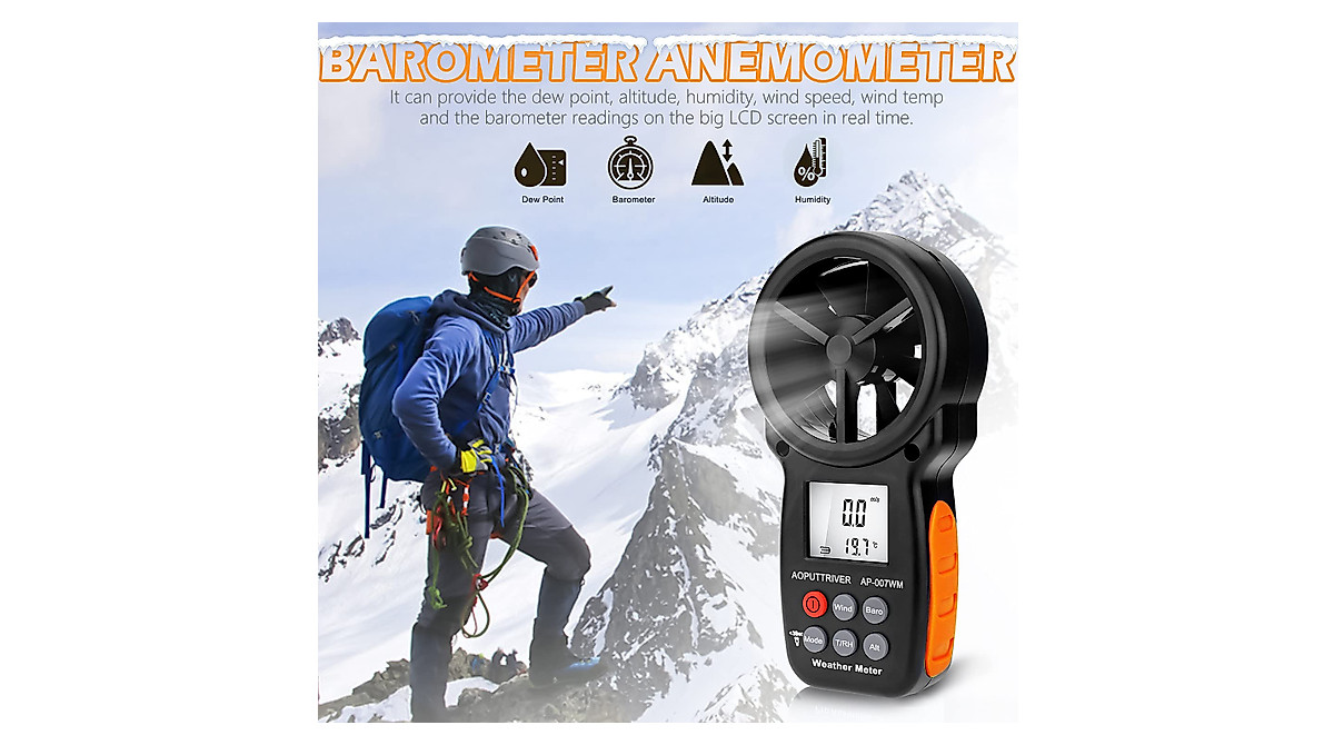 Digital Anemometer Barometer Handheld Anemometer, Wind Speed Meter for ...