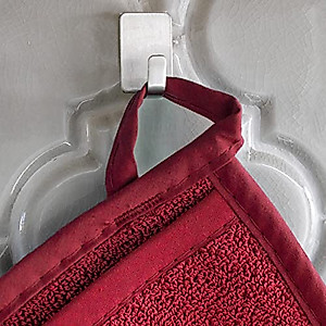 Ritz Premium Terry Pot Holders & Hot Pads with Pocket (2-Pack), 8.5"x7.75", High Heat Resistance, 100% Cotton, Paprika Red