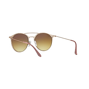 Ray-Ban RB3546 Round Sunglasses, Beige On Copper/Clear Gradient Brown, 49 mm