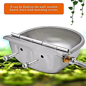 Automatic Livestock Waterer Dog Water Bowl Dispenser Stainless Steel Auto Outdoor Dog Water Bowl Self Filling for Cattle Cow Dog Horse Donkey Chicken Pets Goat