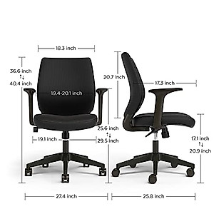 Union & Scale Un59380 Essentials Fabric Task Chair, Black