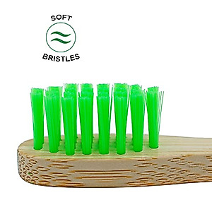 OUTIN Kids Bamboo Toothbrushes 10 Pack Soft Bristles, Children's Toothbrush Eco Friendly Biodegradable Wooden Handle Tooth Brush