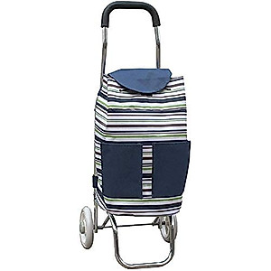 Shopping Trolley on Wheels Multi Function Shopping Cart 2-Wheeled Ultra-Light Portable Folding Trolley Oxford Fabric Mobility Bag Market Luggage Cart Storage Hand Trucks,C ,