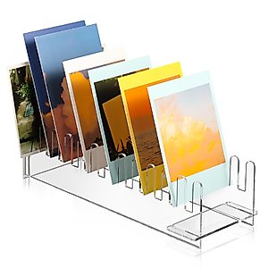Briwooody 12 Tier Acrylic Greeting Card Display Stand Sticker Display Stand Greeting Card Organizer Greeting Card Display Rack Portable Postcard Display Stand for Retail Counter Desk Tabletop (Clear)