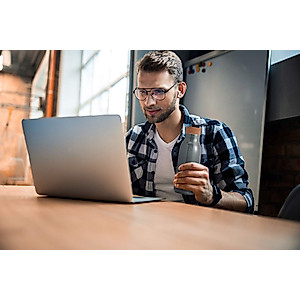 BUILT Ceramic Water Bottle with Cork Lid, 17-Ounce, Green Reactive